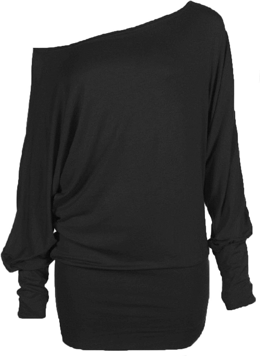 Hot Hanger Womens Long Sleeve Off Shoulder Batwing Tunic Top All ...