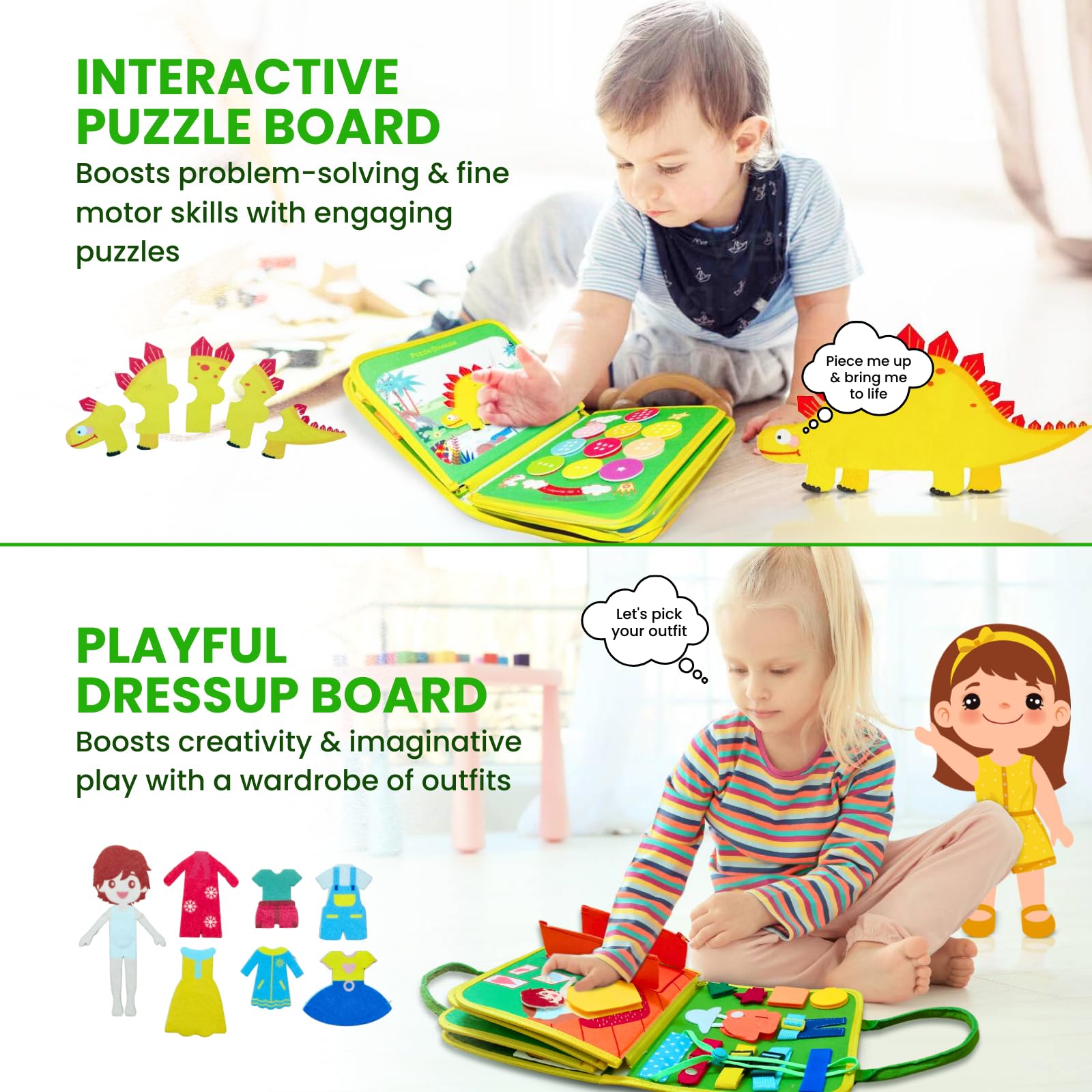 LITTLE CHILTERN Interactive Toddler Busy Book | Montessori busy board ...