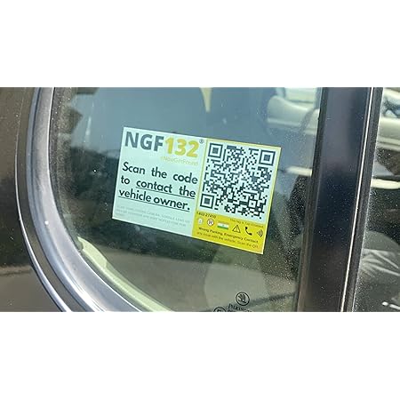 (Pack of 2 Car Tags) NGF132 Contact Stickers for Car and Bike Owners ...