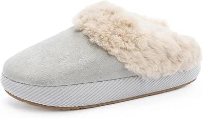 Amazon.com | Chantomoo Slippers for Women and Men Memory Foam Slippers House Shoes Faux Suede ...