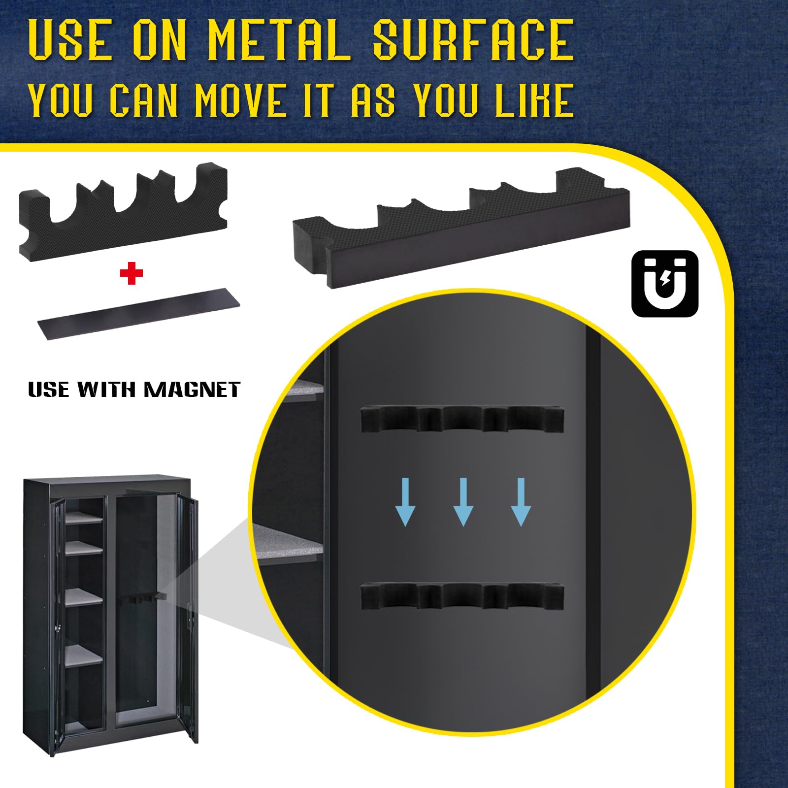 Snapklik.com : 2 Pack Gun Safe Organizer, Gun Rack For Gun Storage, Gun ...