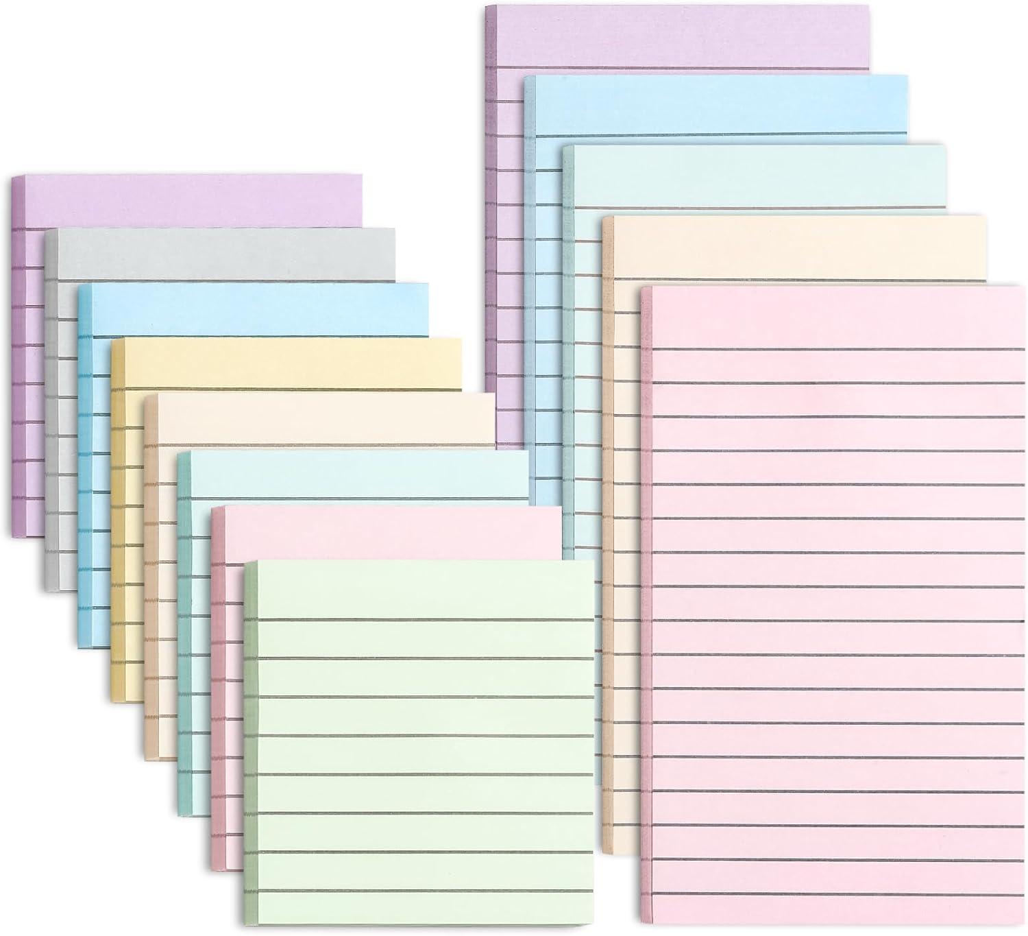 Amazon.com : 13-Pack Lined Sticky Notes, 4x6 in / 3x3 in Sticky Notes ...