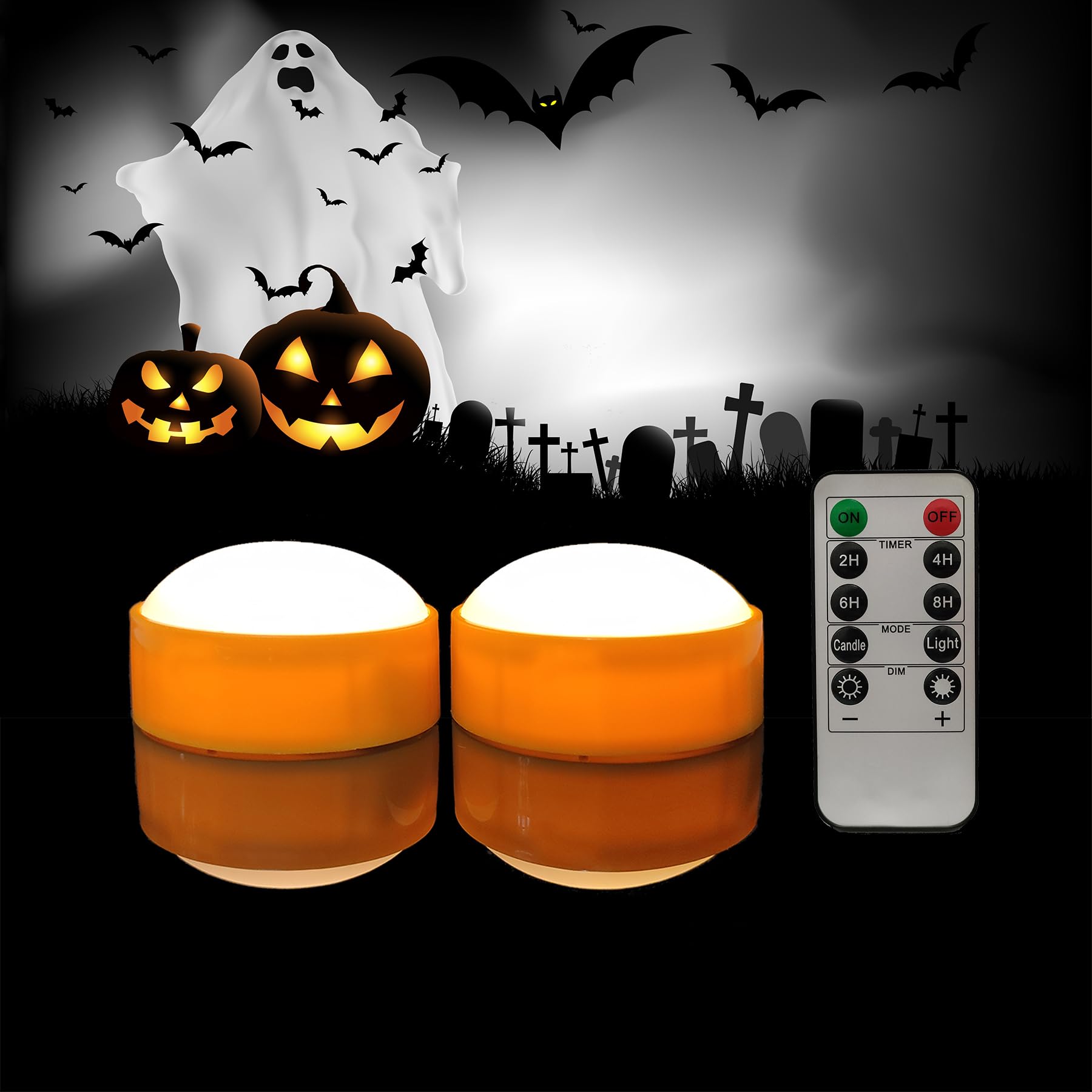Amazon.com: 2 PCS Halloween Pumpkin Lights with Remote and Timer ...