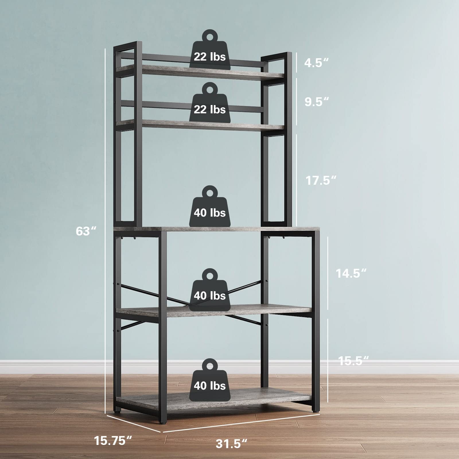 Snapklik.com : Denkee 31.5 Inch Width Bakers Rack For Kitchen ...