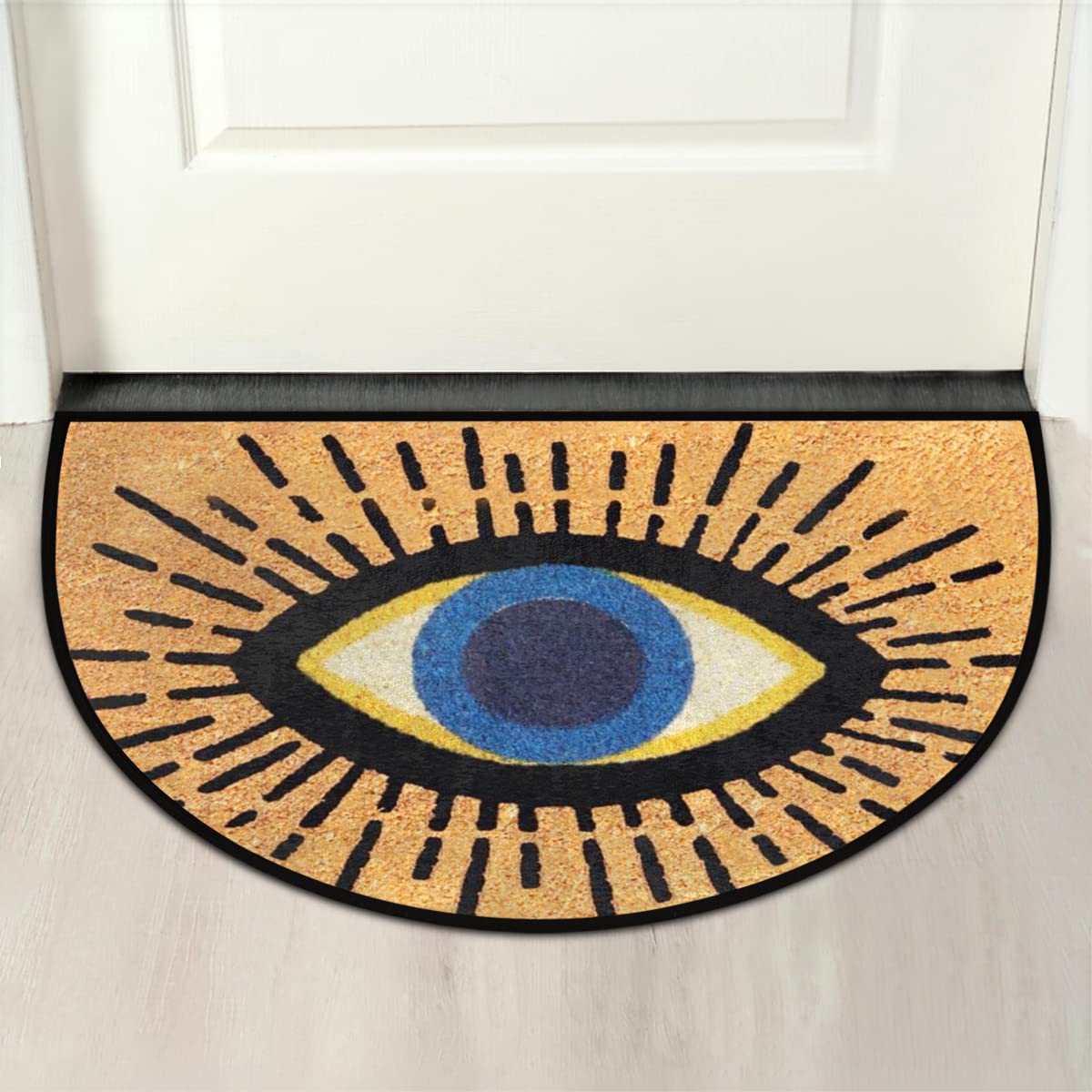 cfpolar Evil Eye Half Round Doormat, Eye Rug, Absorbent Bathroom Rugs ...