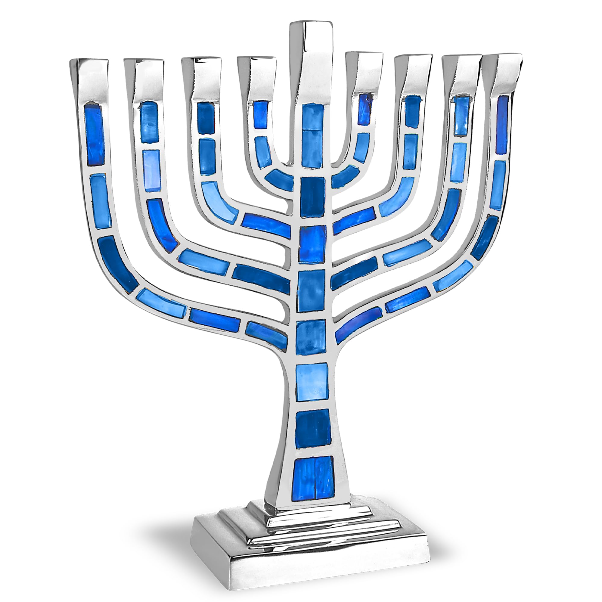 Amazon.com: Aviv Judaica Chanukah Mosaic Menorah Knesset Style ...