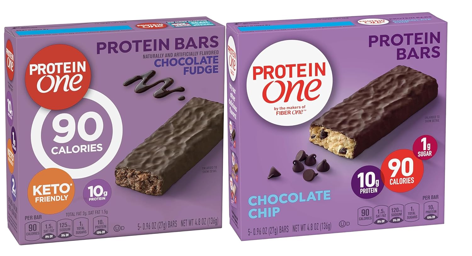 Amazon.com: Chocolate Fudge and Chip Protein One 90 Calorie Bar, Keto ...