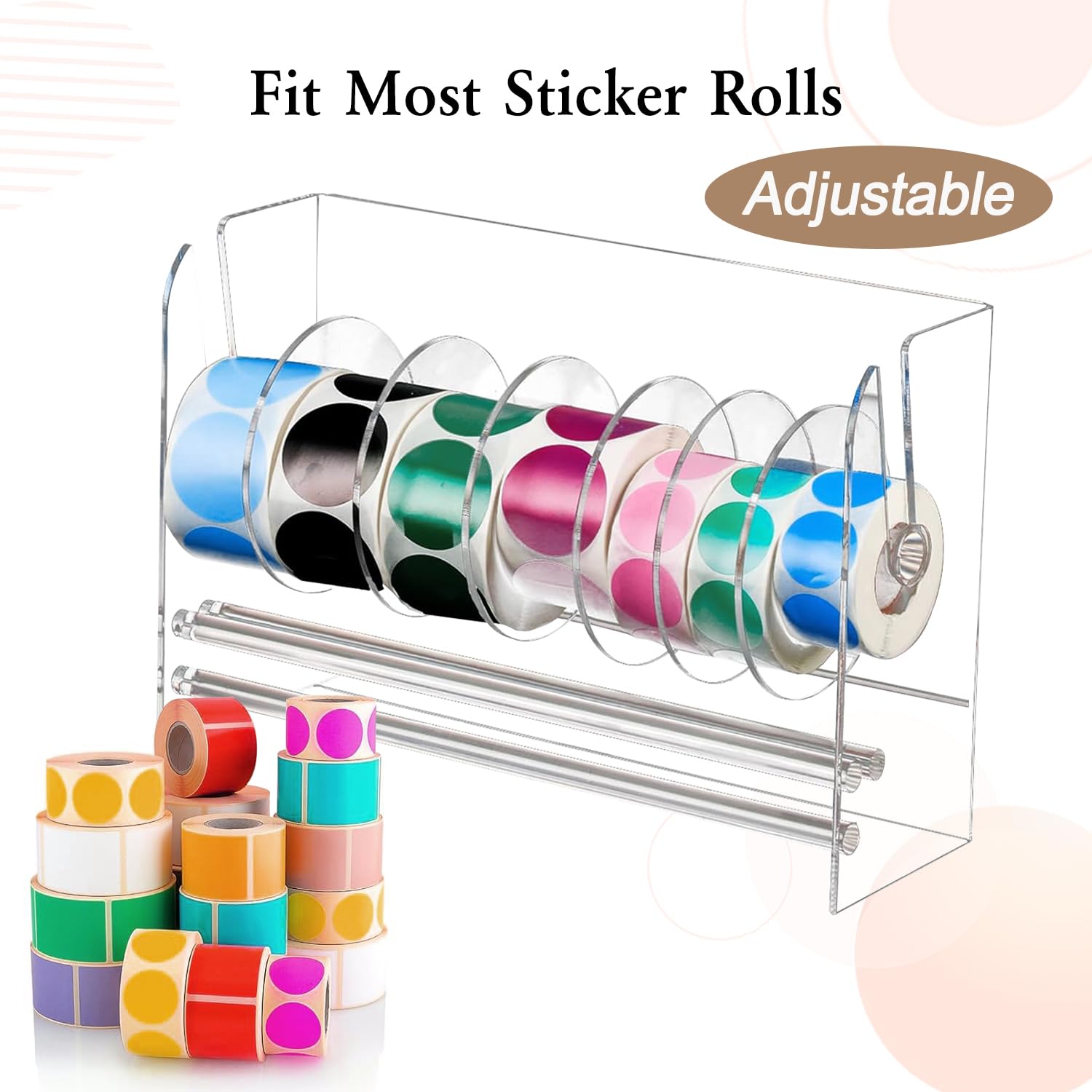 Snapklik.com : Adjustable Label Dispenser Acrylic Sticker Roll ...