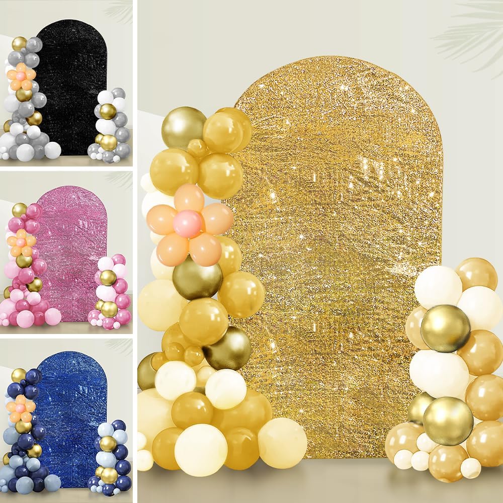 Amazon.com: Arch Backdrop Cover with LED Lights String Spandex Fitted ...