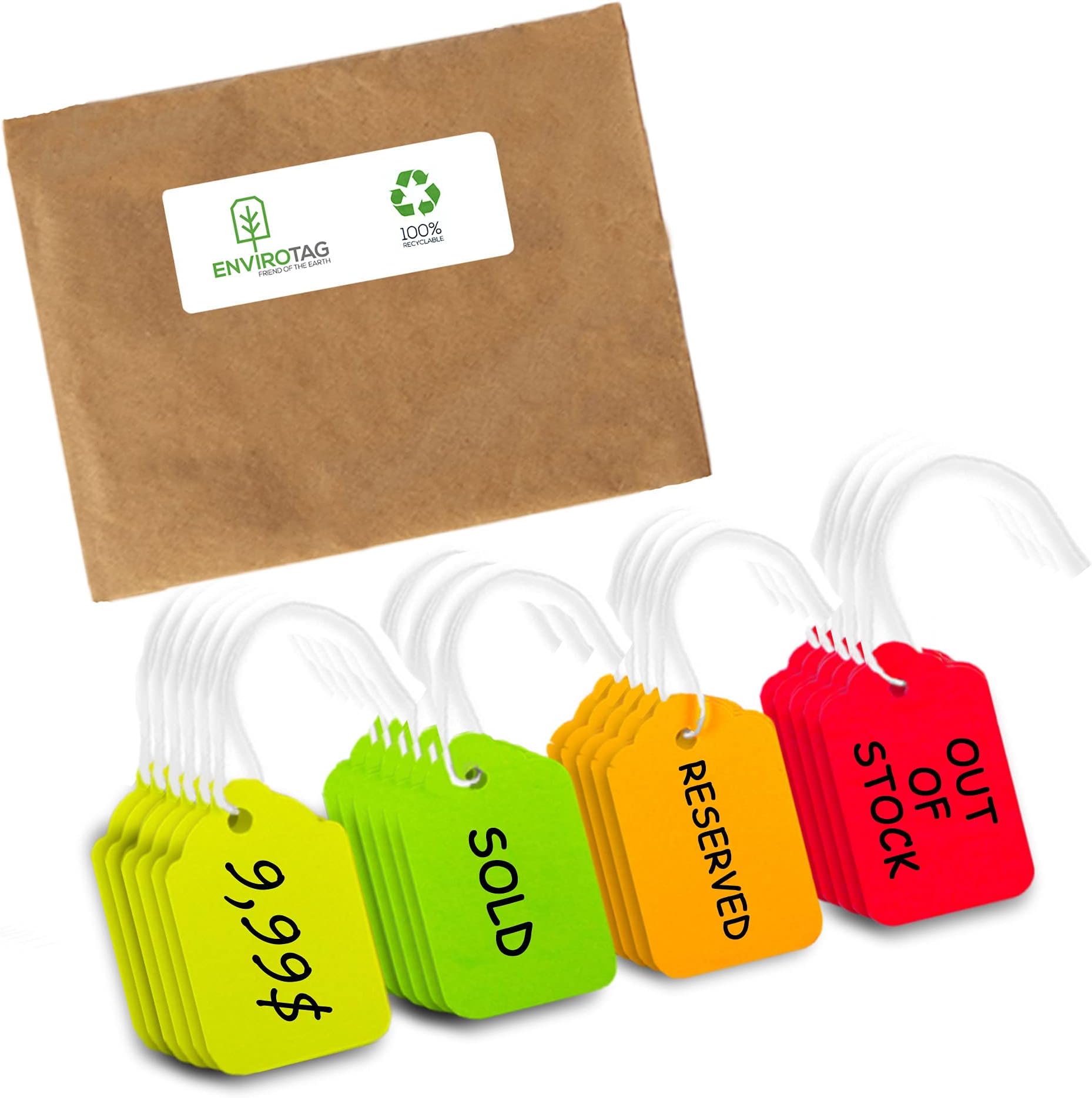 EnviroTag Mixed Fluo Coloured Marking Tags, Size 1 3/32'' X 1 3/4 ...