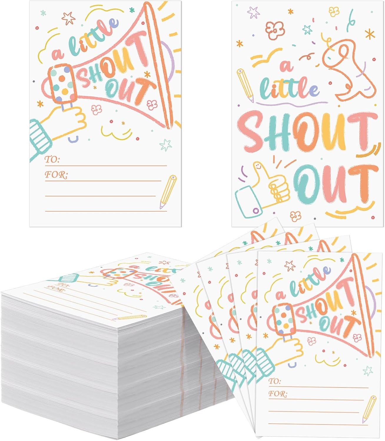 Amazon.com : Motiskyy 100 Count Fun Shout out Cards for Employees ...