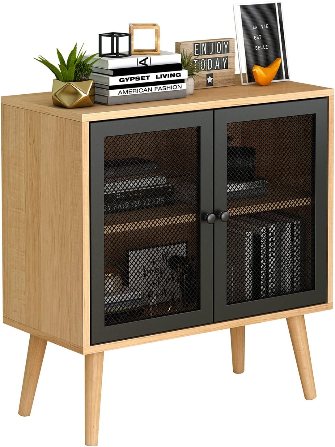Amazon.com: VERYKE Side End Sofa Cabinet Industrial Modern Bedside ...