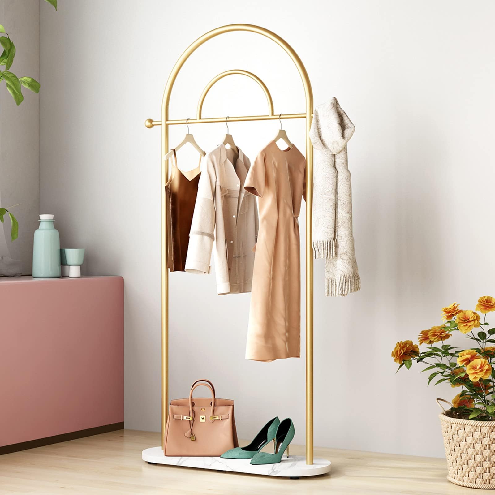 Amazon.com: Smlttel Gold Clothing Racks Heavy Duty, Gold Coat Racks ...