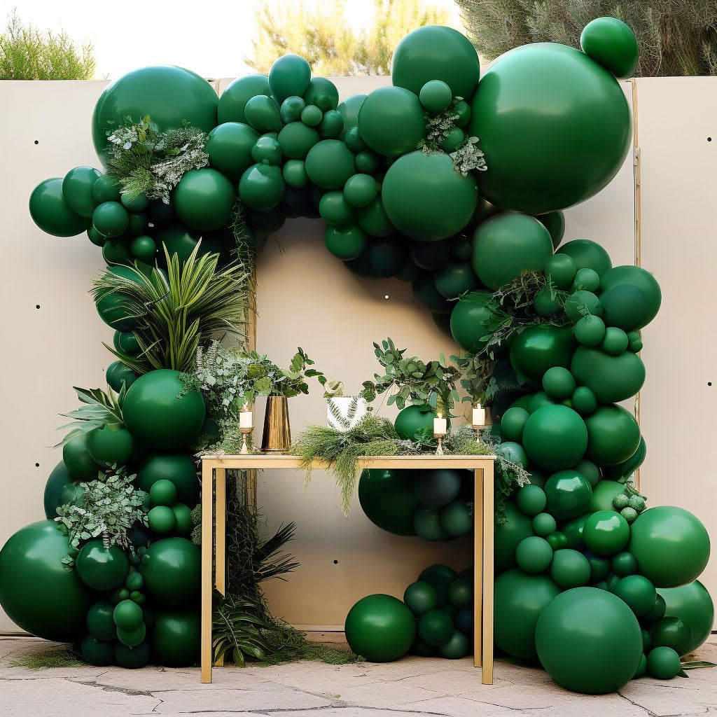 Amazon.com: Dark Green Balloons Double Stuffed Green Balloons Different ...