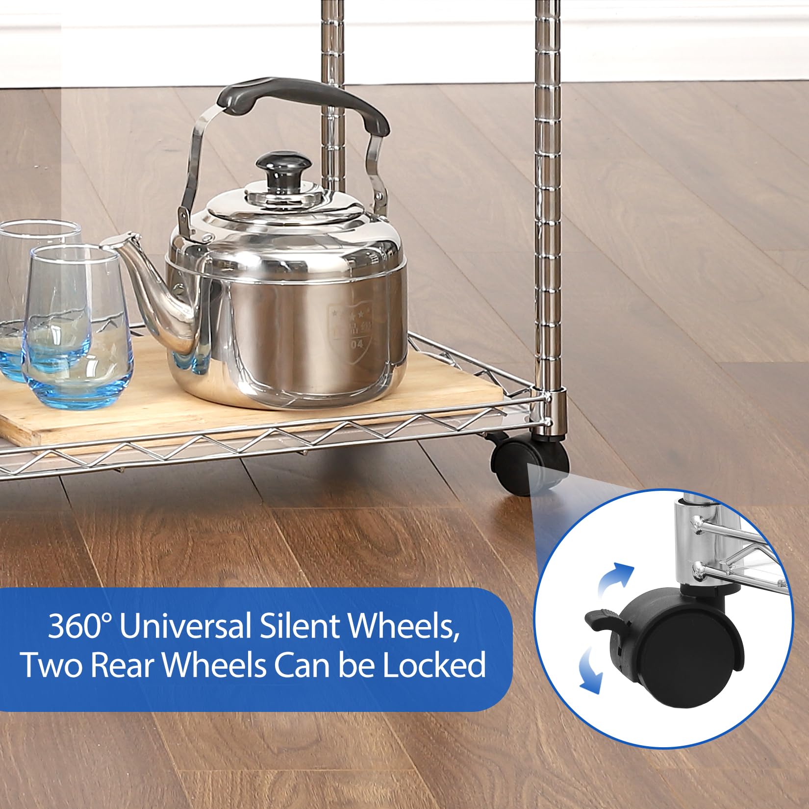 Snapklik.com : Takywep 3 Tiers Kitchen Rolling Utility Cart, Wire ...
