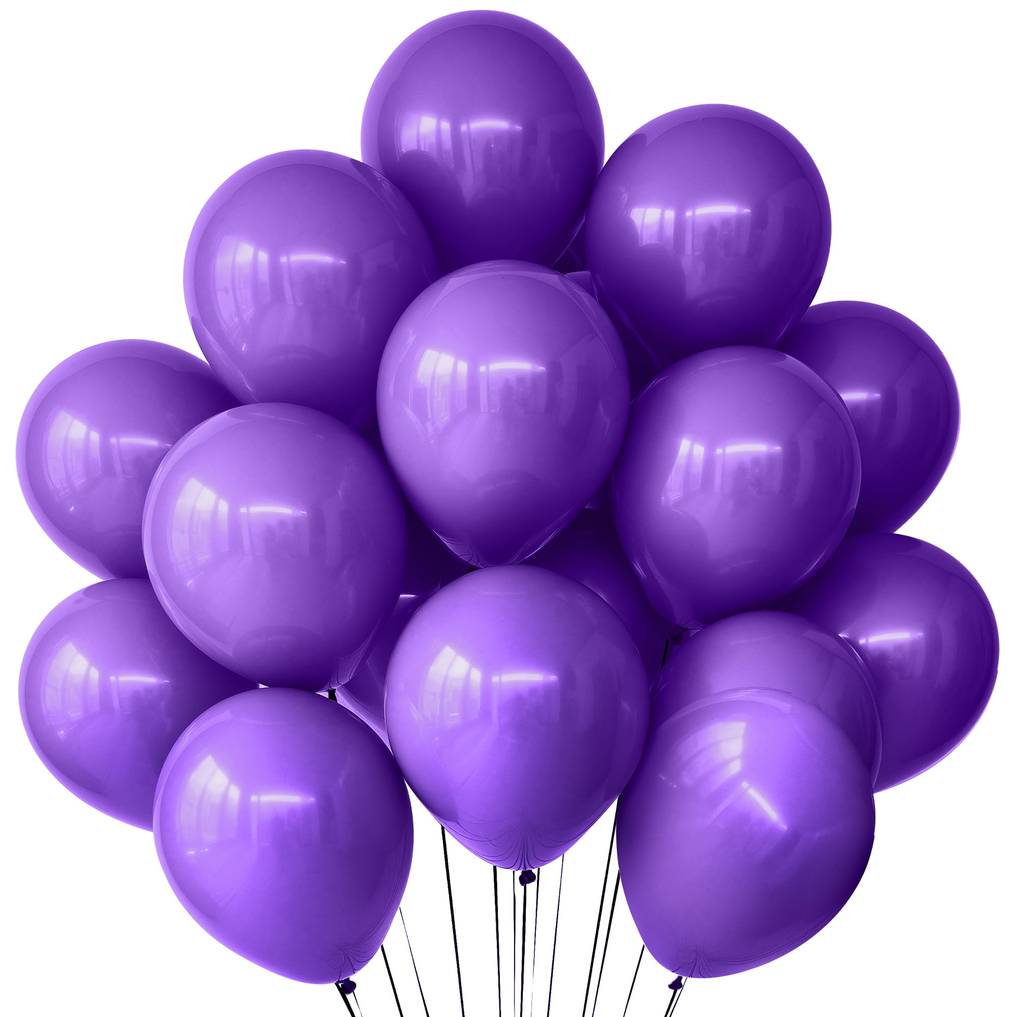 Amazon.com: KatchOn, Shiny Purple Balloons Set - 12 Inch, Pack of 50 ...