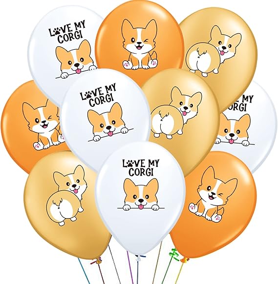 Amazon.com: Corgi Birthday Decorations Pack of 30 Corgi Balloons 12 ...
