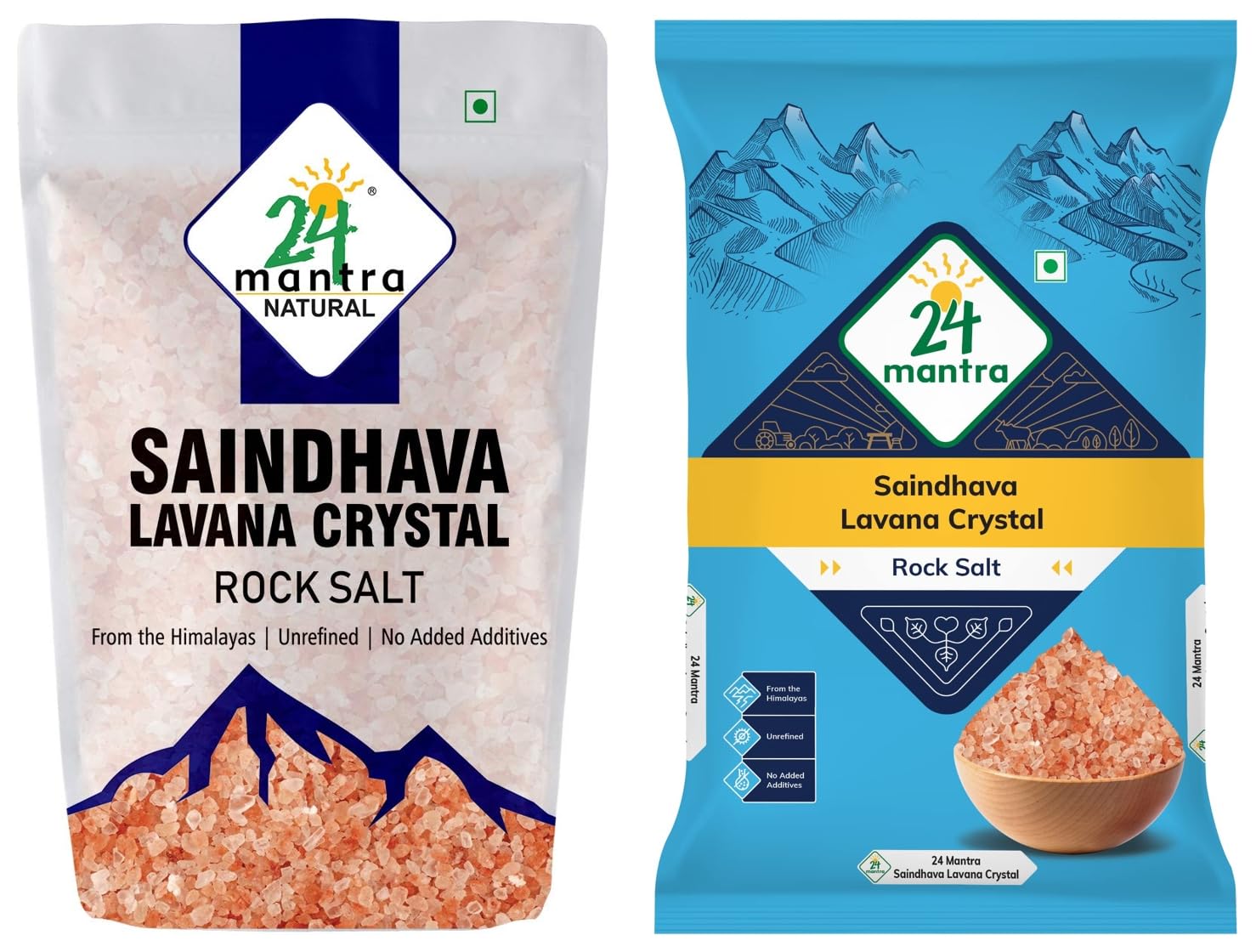 24 Mantra Natural Saindhava Lavana Crystal Rock Salt, 1 Kg & 24 Mantra ...