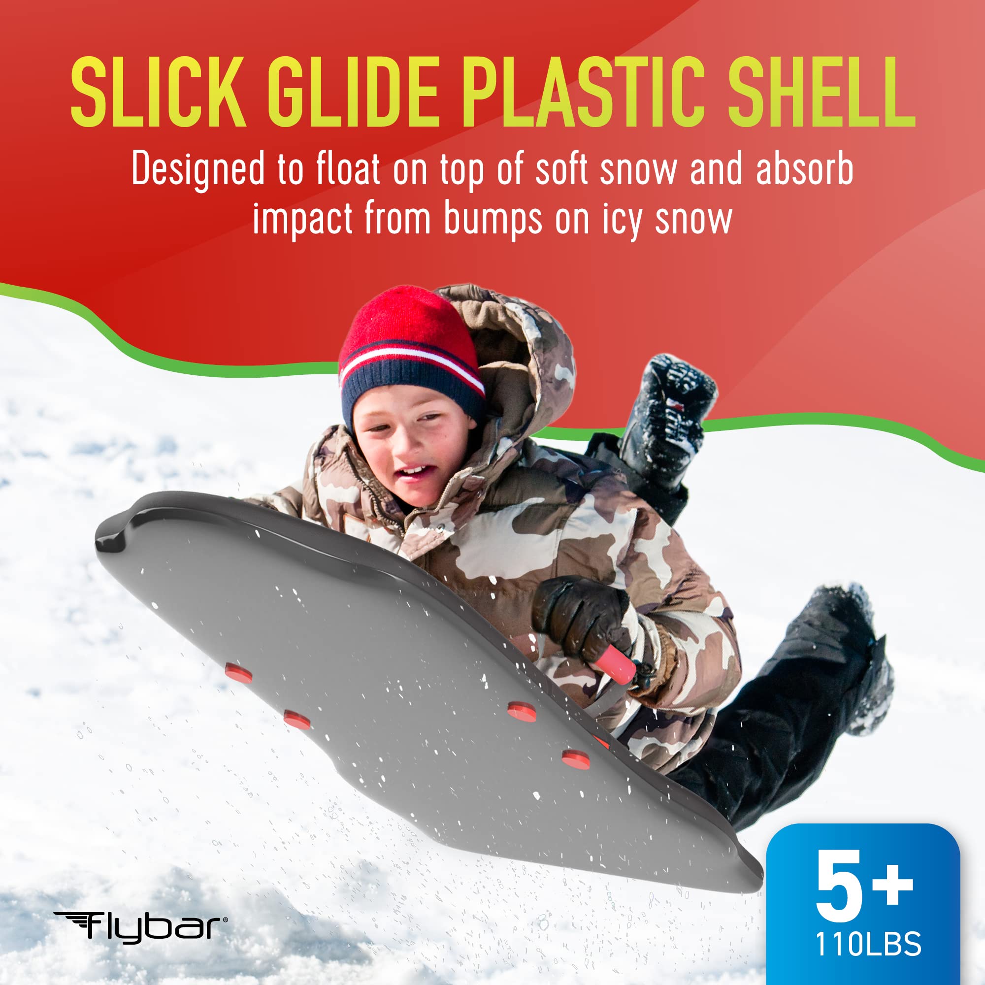 Snapklik.com : Flybar Snow Sled For Kids And Toddlers- Foam Toboggan ...