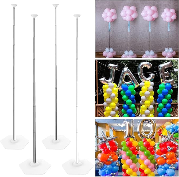 Amazon.com: YALLOVE Telescopic Balloon Column Stand, Set of 4, 80 Inch ...