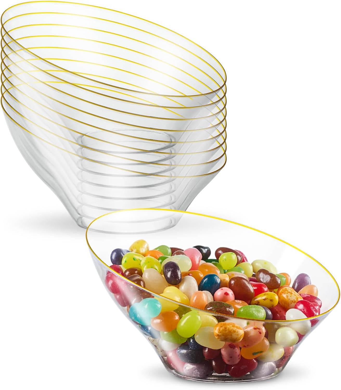 Amazon.com: Sawysine Clear Serving Bowls and Plastic Acrylic Kitchen Scoops Disposable Bowls ...
