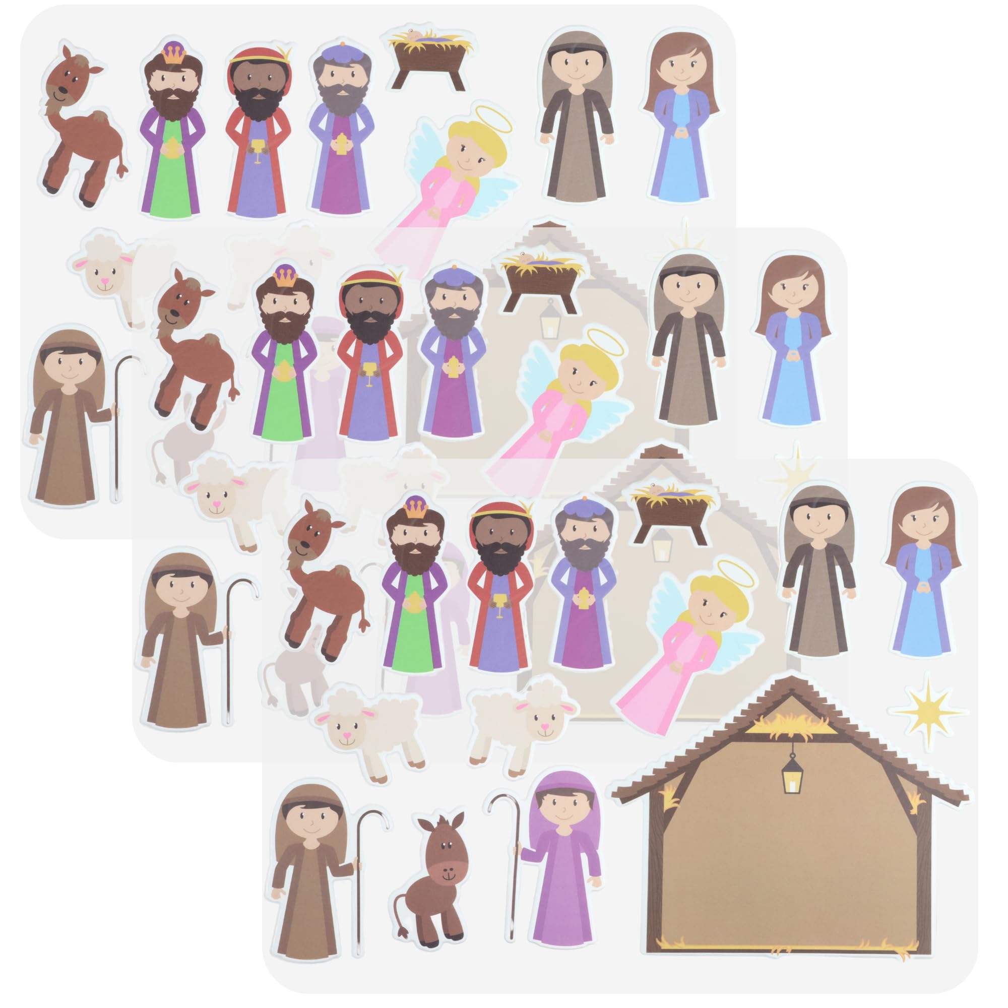 Amazon.com: Needzo Nativity Scene Puffy Sticker Set, DIY Crafts for ...