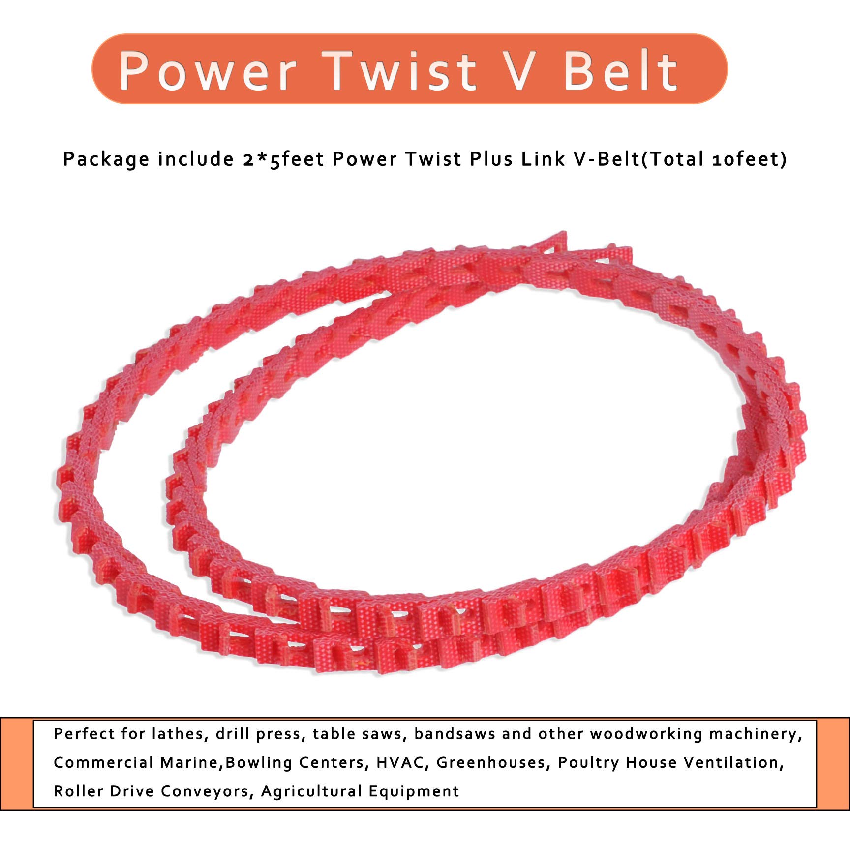 Snapklik.com : 10FT Power Twist V Belt,1/2-Inch X 10 Feet A Type ...