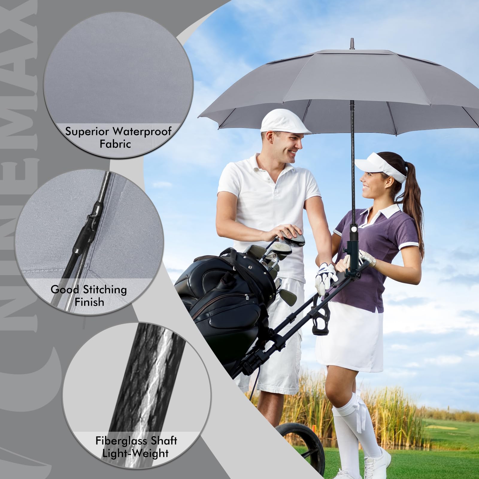 Snapklik.com : NINEMAX Golf Umbrella Large Windproof, 68 Inch Golf ...