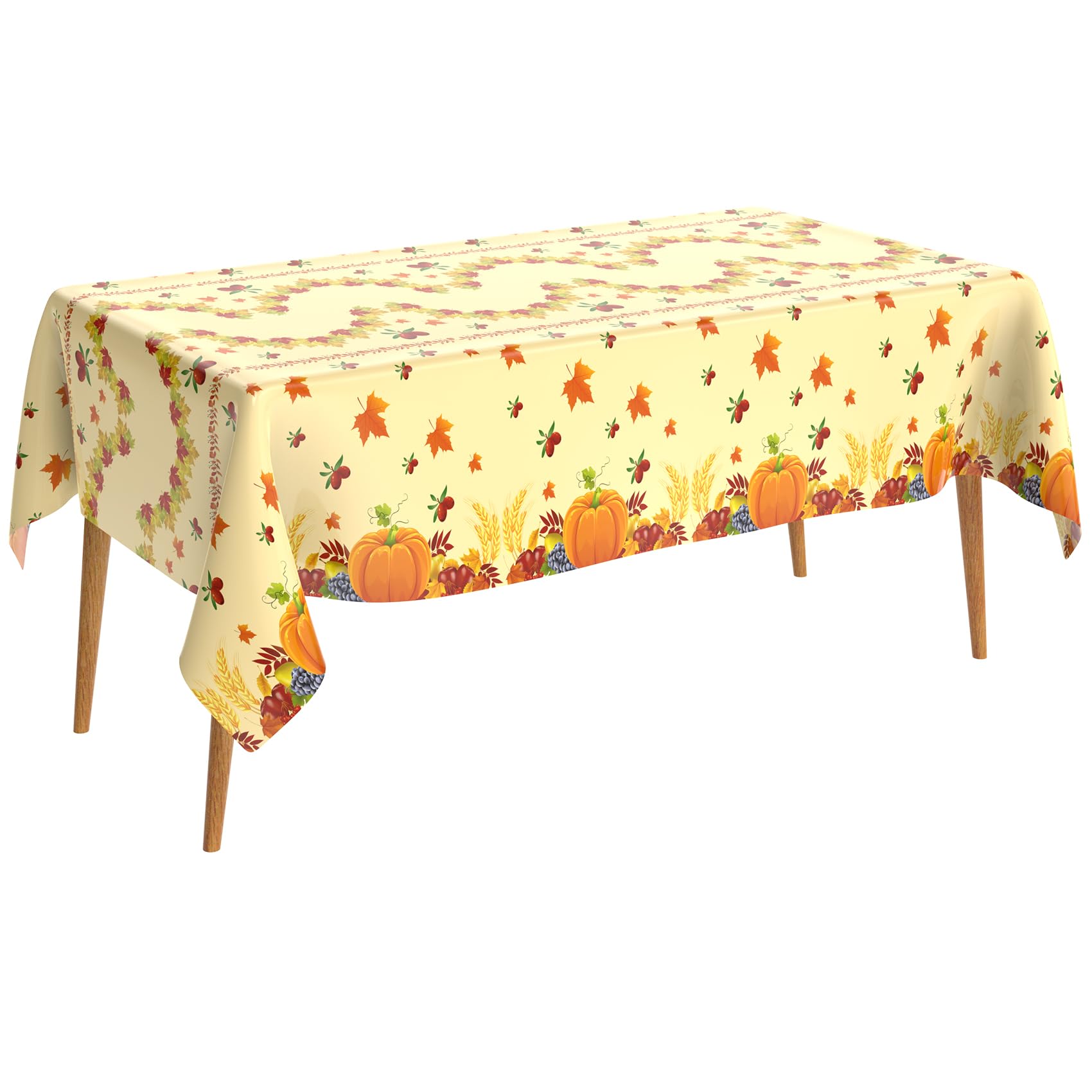 Amazon.com: Thanksgiving Tablecloth Disposable Rectangle, Plastic Fall ...