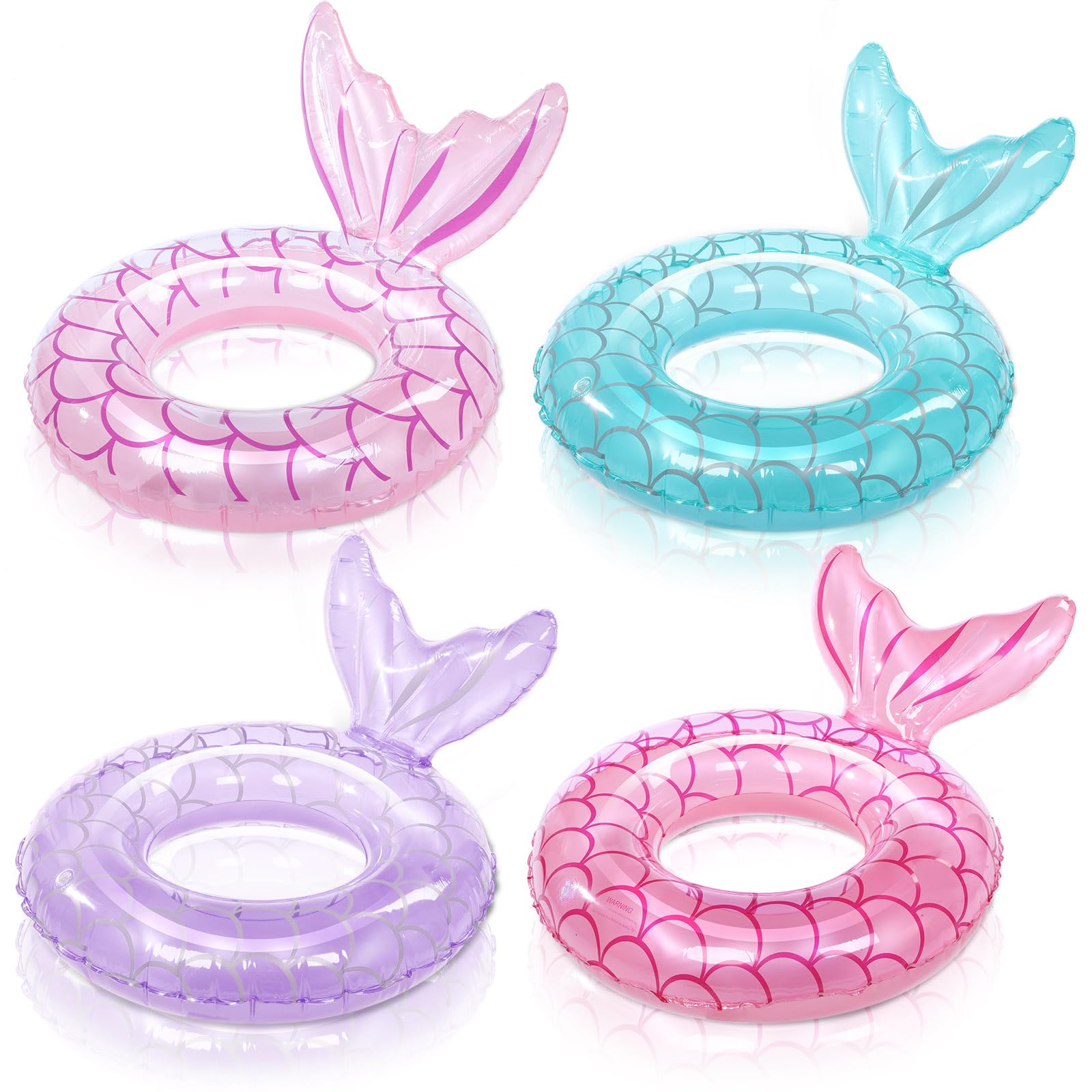 Snapklik.com : 4 Pcs Mermaid Swimming Ring Tail Pool Floats Mermaid ...