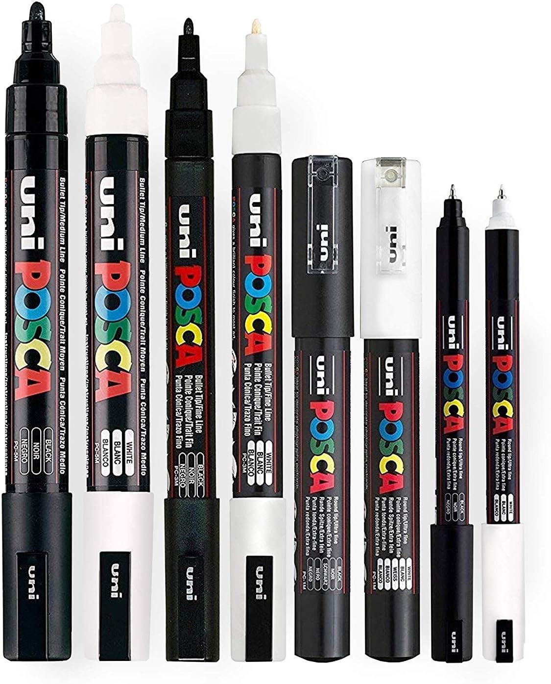 Posca Colouring - PC-5M Full Range Set of 33 - In Clear Plastic Tub ...