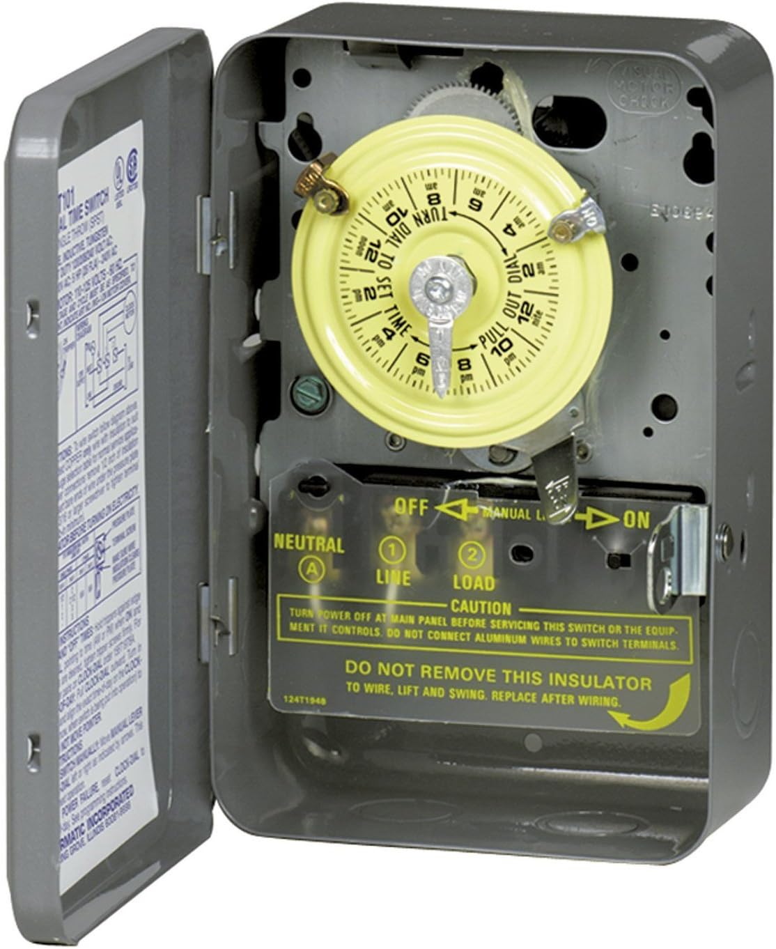 Intermatic T101 24-Hour Mechanical Time Switch, 120 VAC, 60Hz, SPST ...