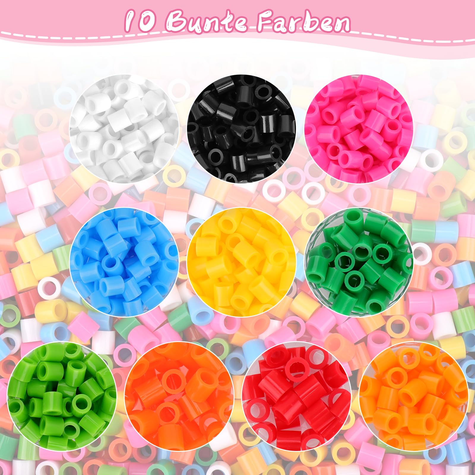 Melty Beads Homgaty 10MM Fuse Beads Kit,1000 PCS XL Iron Beads For ...