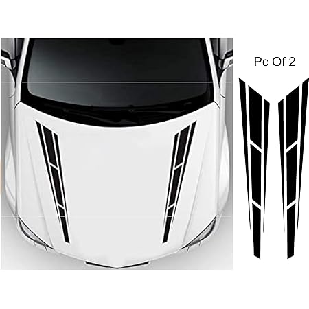 ISEE 360® Car Bonnet Stickers Stripes Suitable for All Cars Exteriors ...
