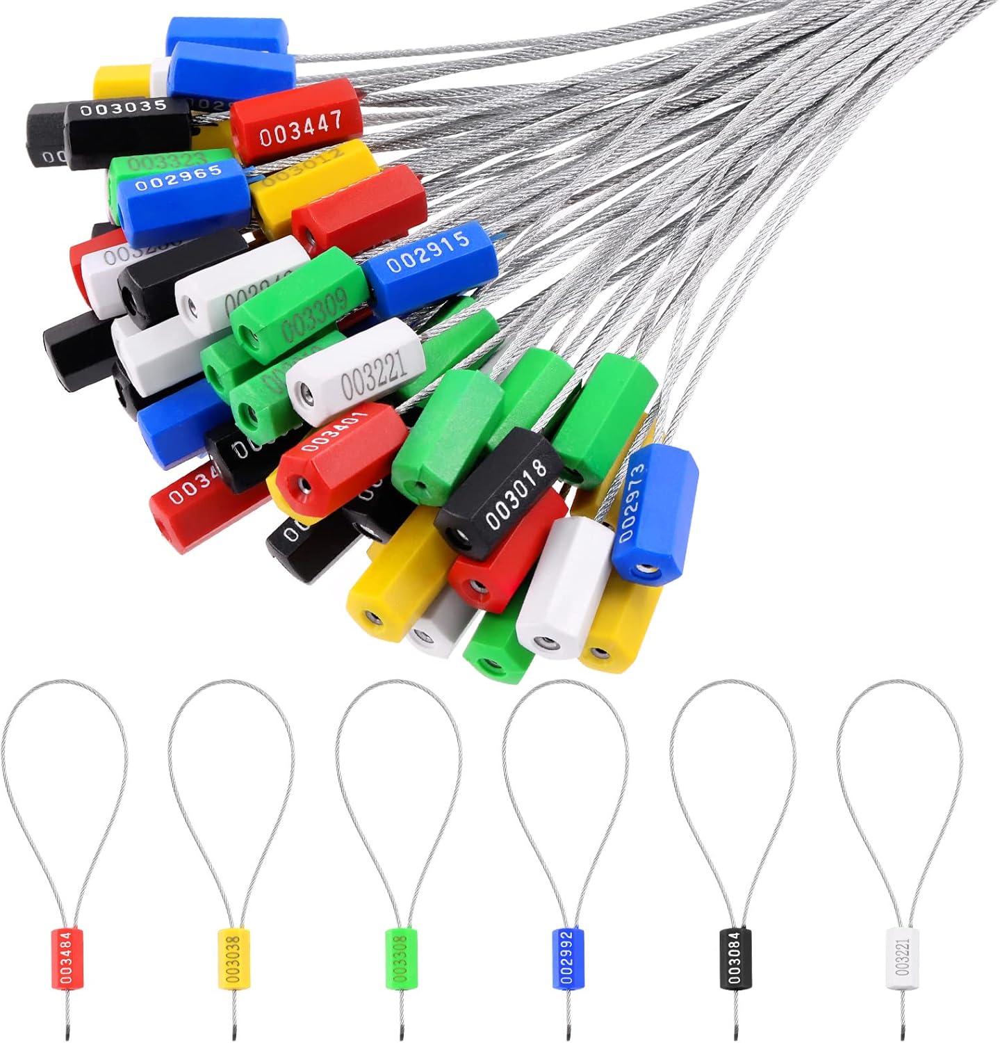 Amazon.com: Mardatt 60 Pcs Steel Numbered Security Tags Color ...