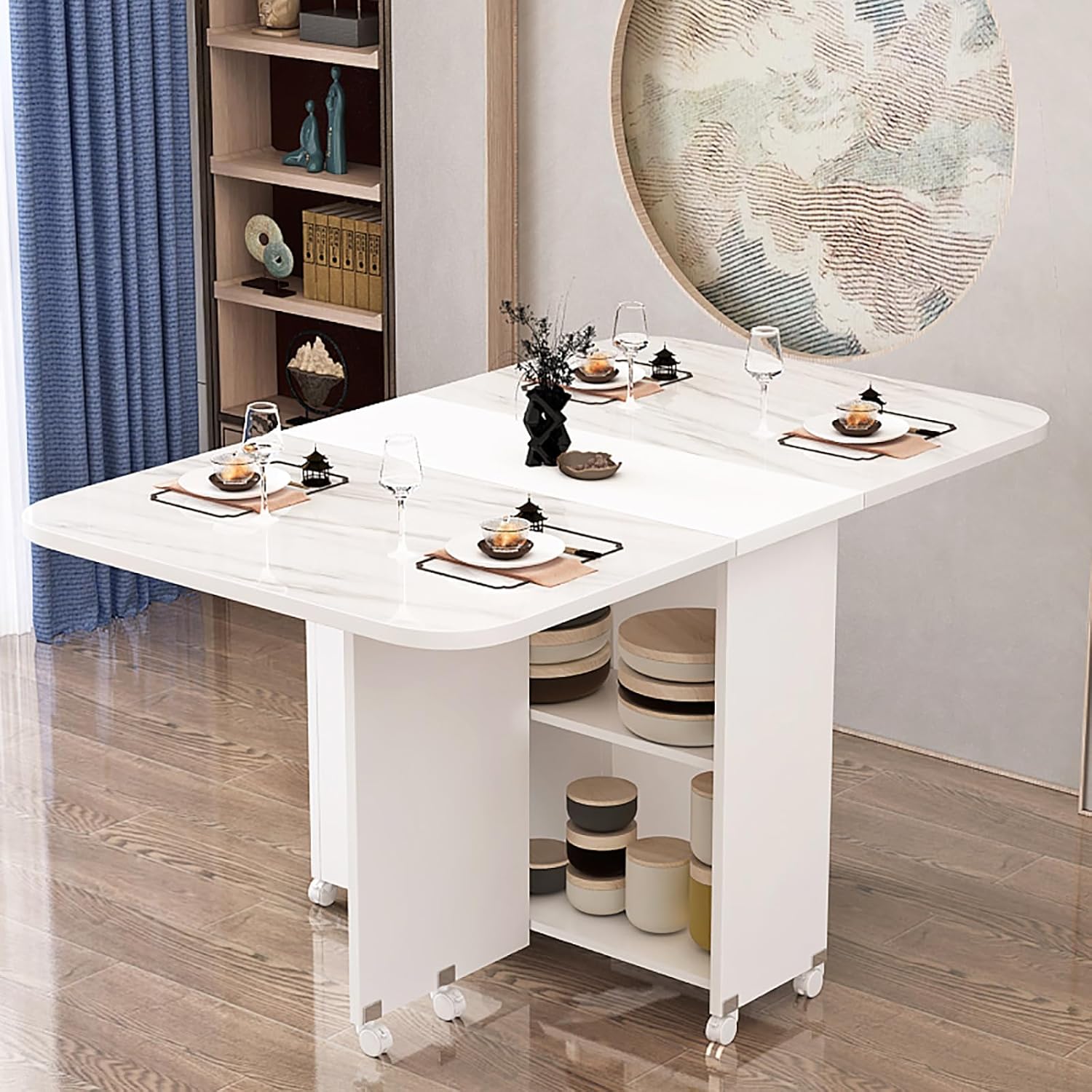 Amazon.com - Wooden Folding Dining Table,Drop Leaf Extension Folding ...