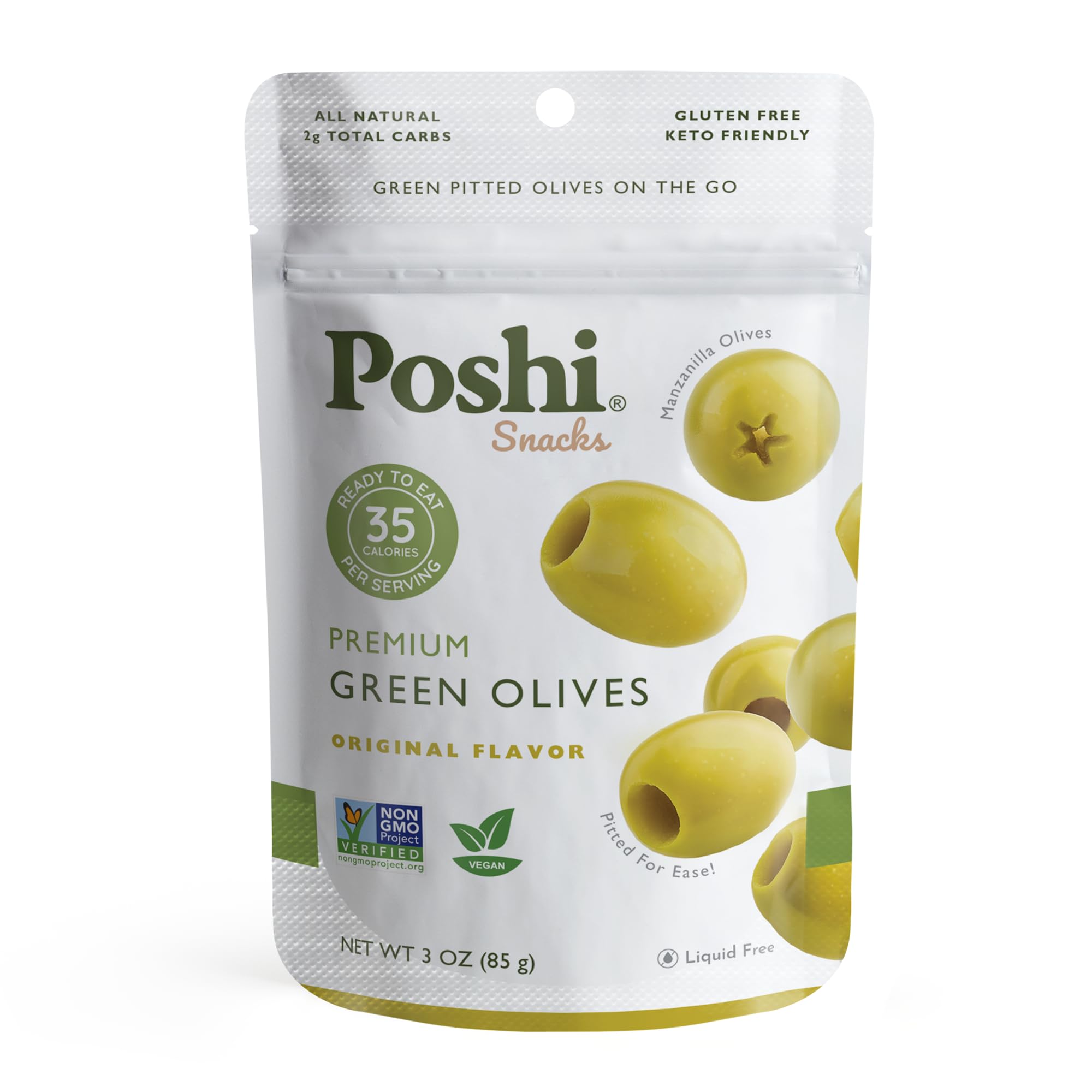 Amazon.com : Poshi Green Olives On-The-Go - Original Flavor - Single ...