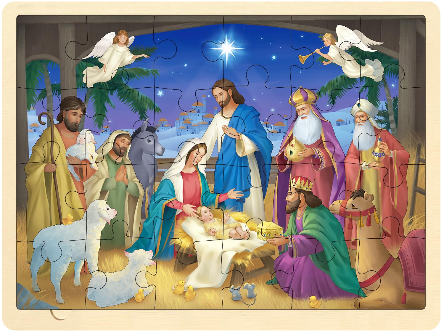 Amazon.com: MoinKidz Nativity Scene Puzzle, 24 Piece Puzzle for 3 Year ...