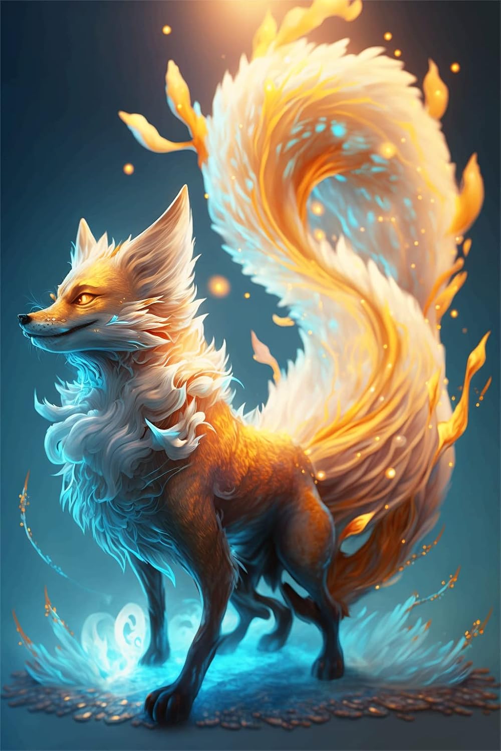 Amazon.com: Caievy Colorful Nine-Tailed Fox Diamond Painting Kits ...