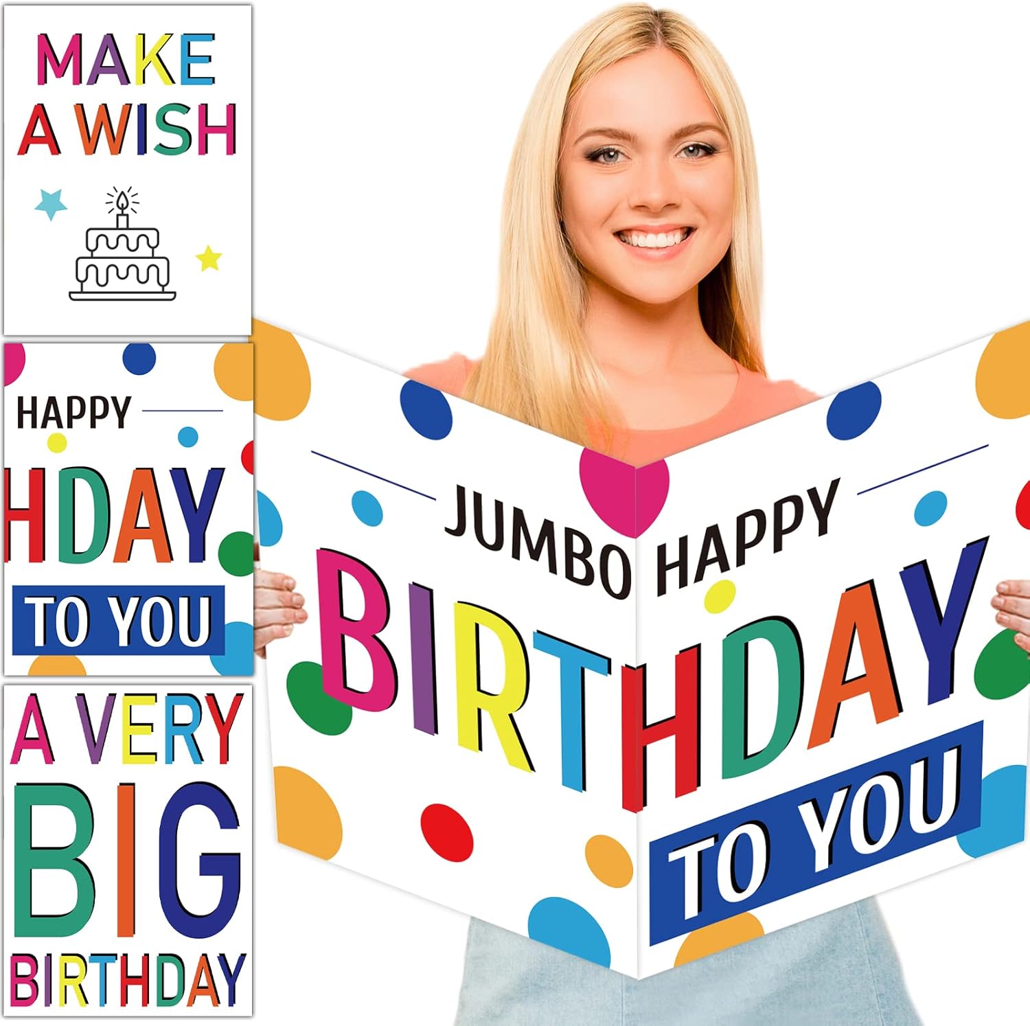 party greeting 3 PCS Jumbo Birthday Cards Giant Guest Book Big 14 x 22 ...