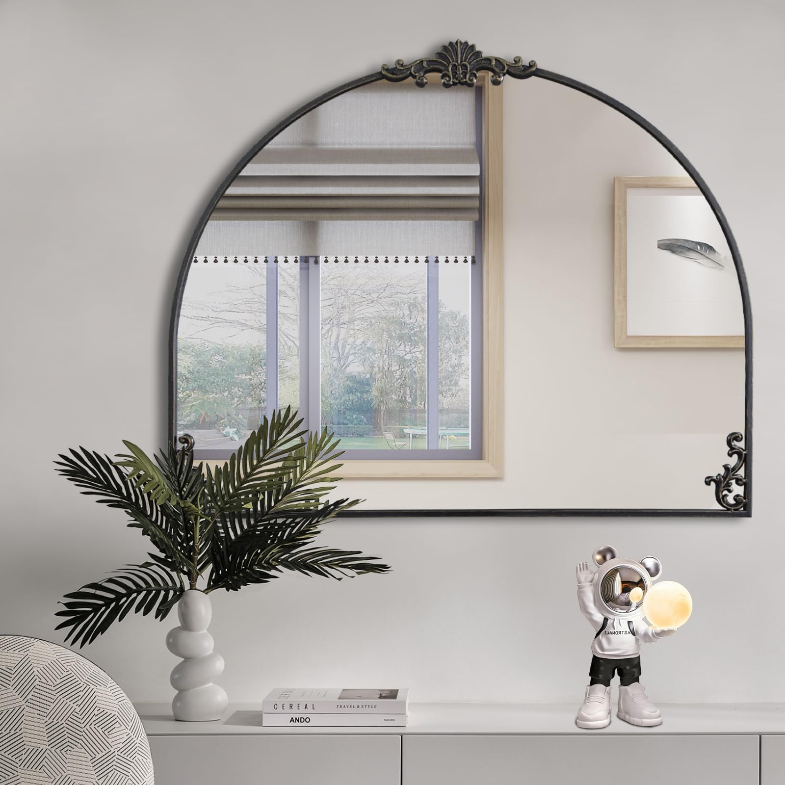 Black French Country Mirrors Full Length Iron Grid Mirror | French