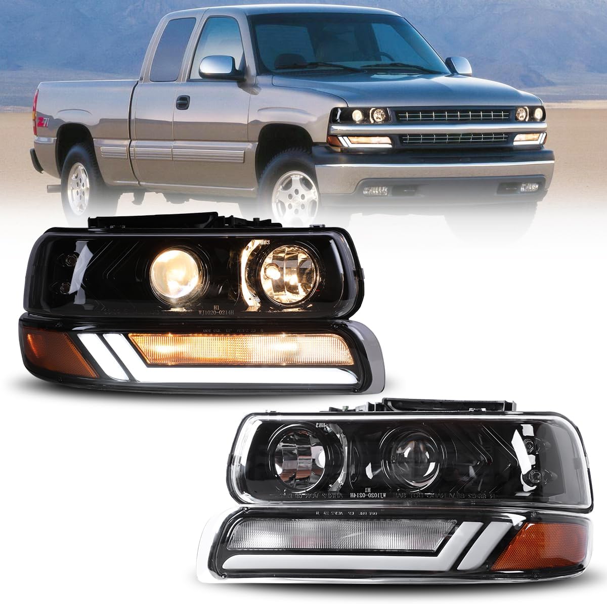Amazon.com: Winjet LED Headlights Assembly For 1999-2002 Chevy ...