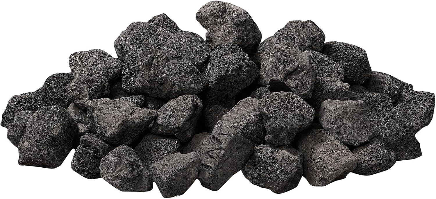 Amazon.com: 5lb 1.2-2 inch Black Lava Rocks for Indoor Fireplaces ...
