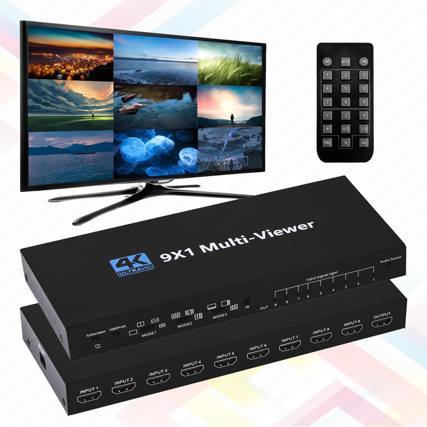Amazon.com: HDMI MultiViewer Switch 9x1, Seamless HDMI Quad MultiViewer ...