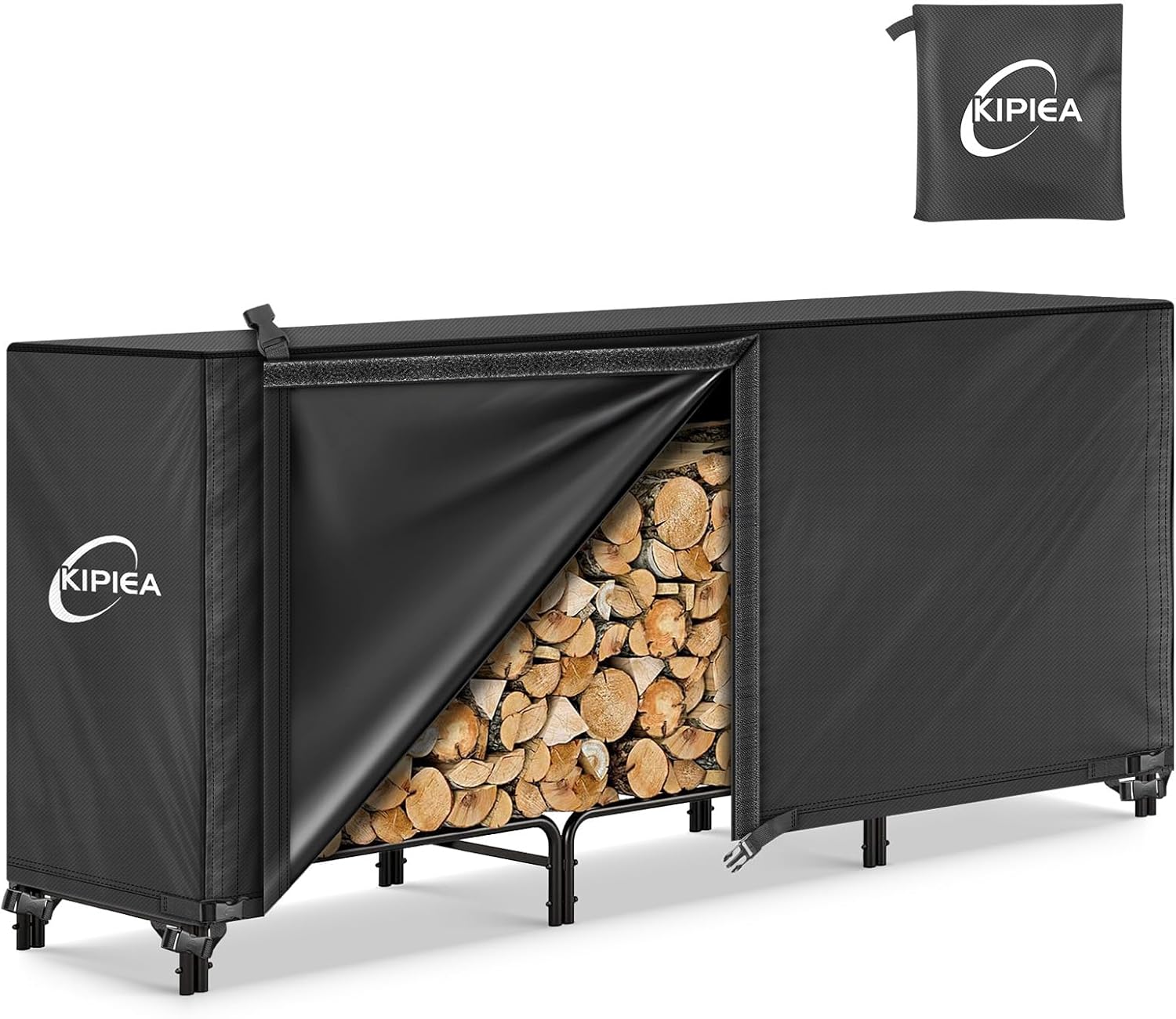 Amazon.com : Kipiea 8 FT Waterproof Firewood Storage Log Rack Cover ...