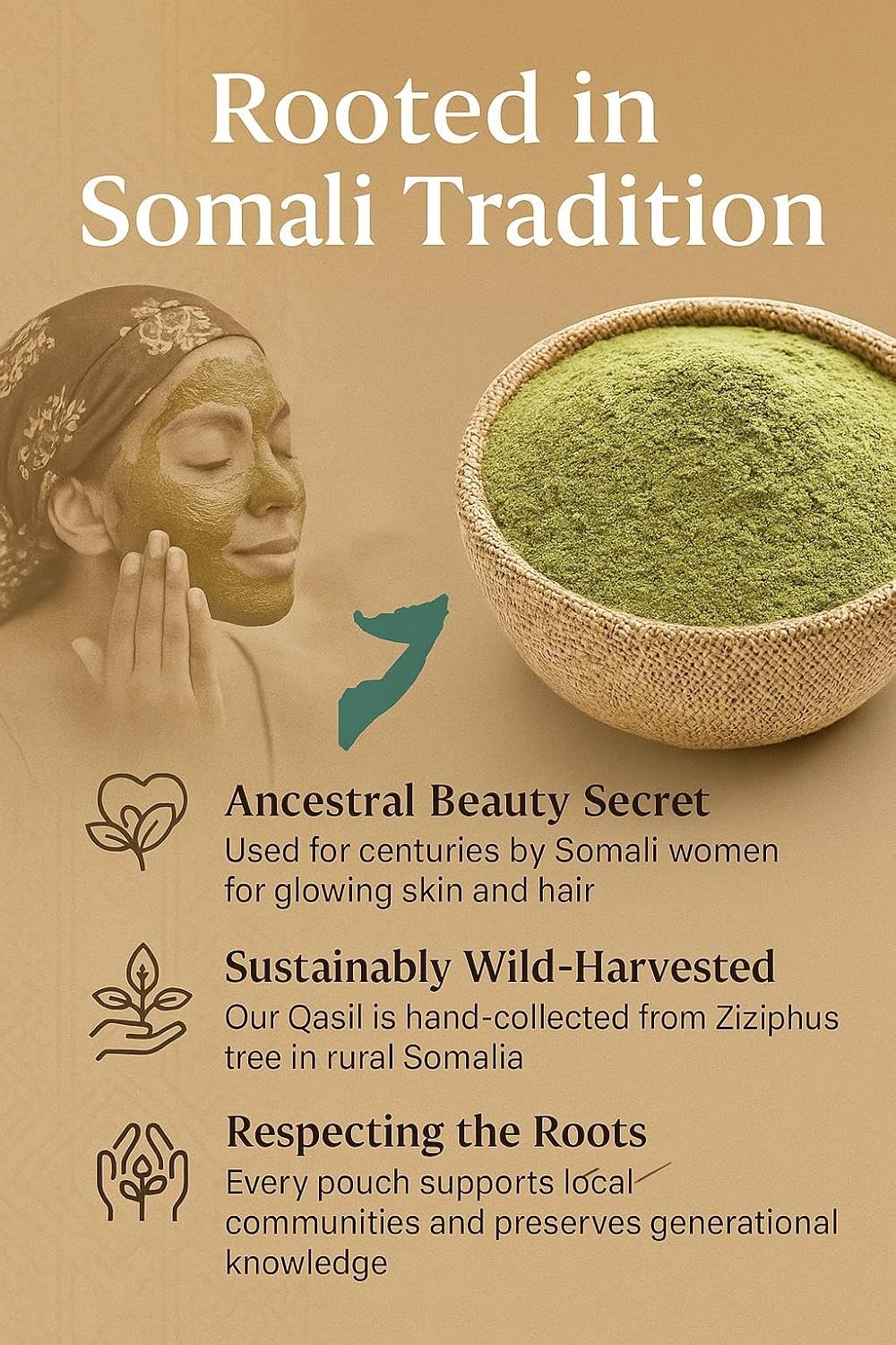 25 g Qasil Powder Somalia Face Masks Beauty Secret for Skincare, Body ...