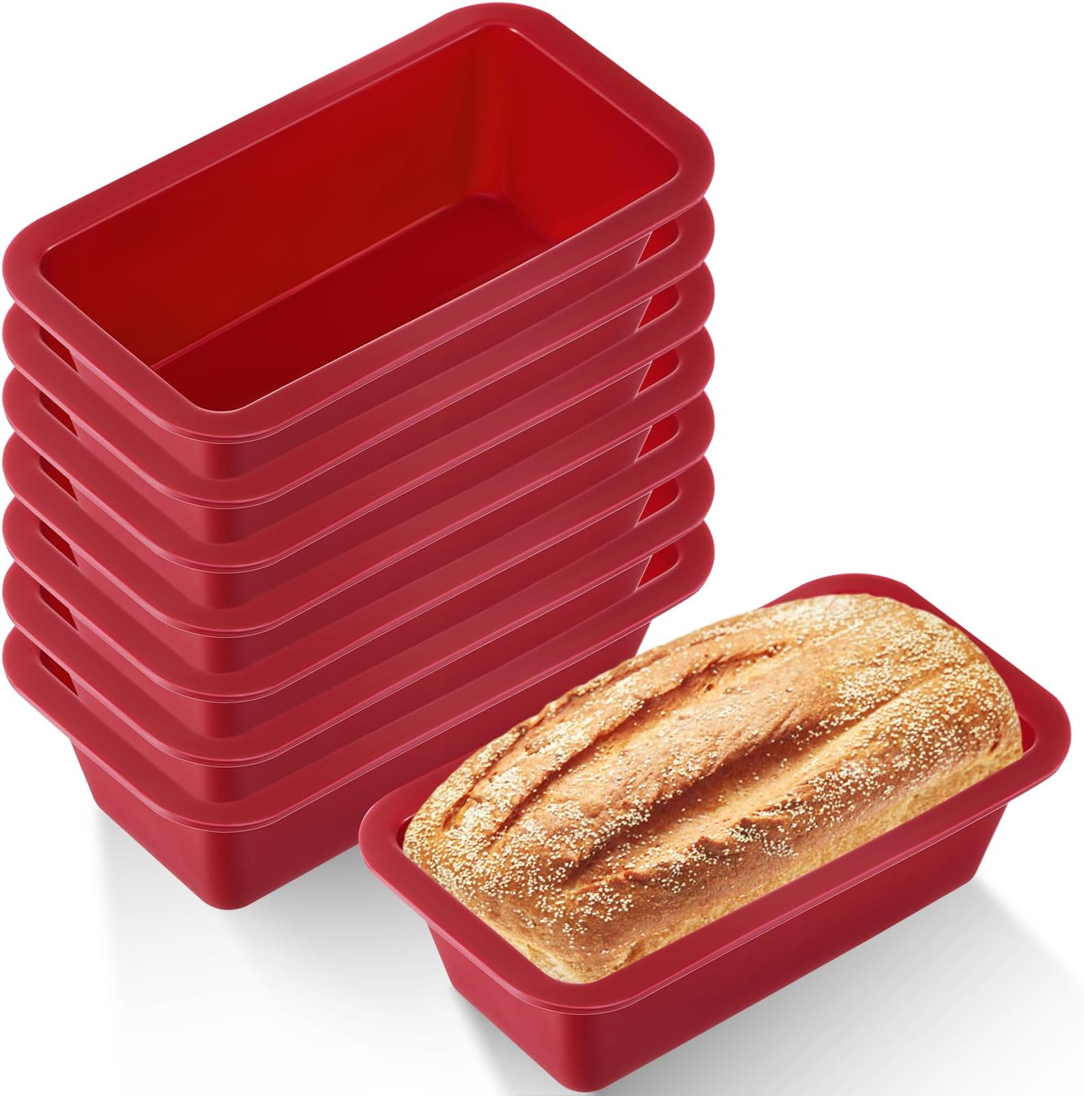 Amazon.com: Bakerpan Silicone Loaf Pans for Baking, Mini Cake Pans, 4.5 ...
