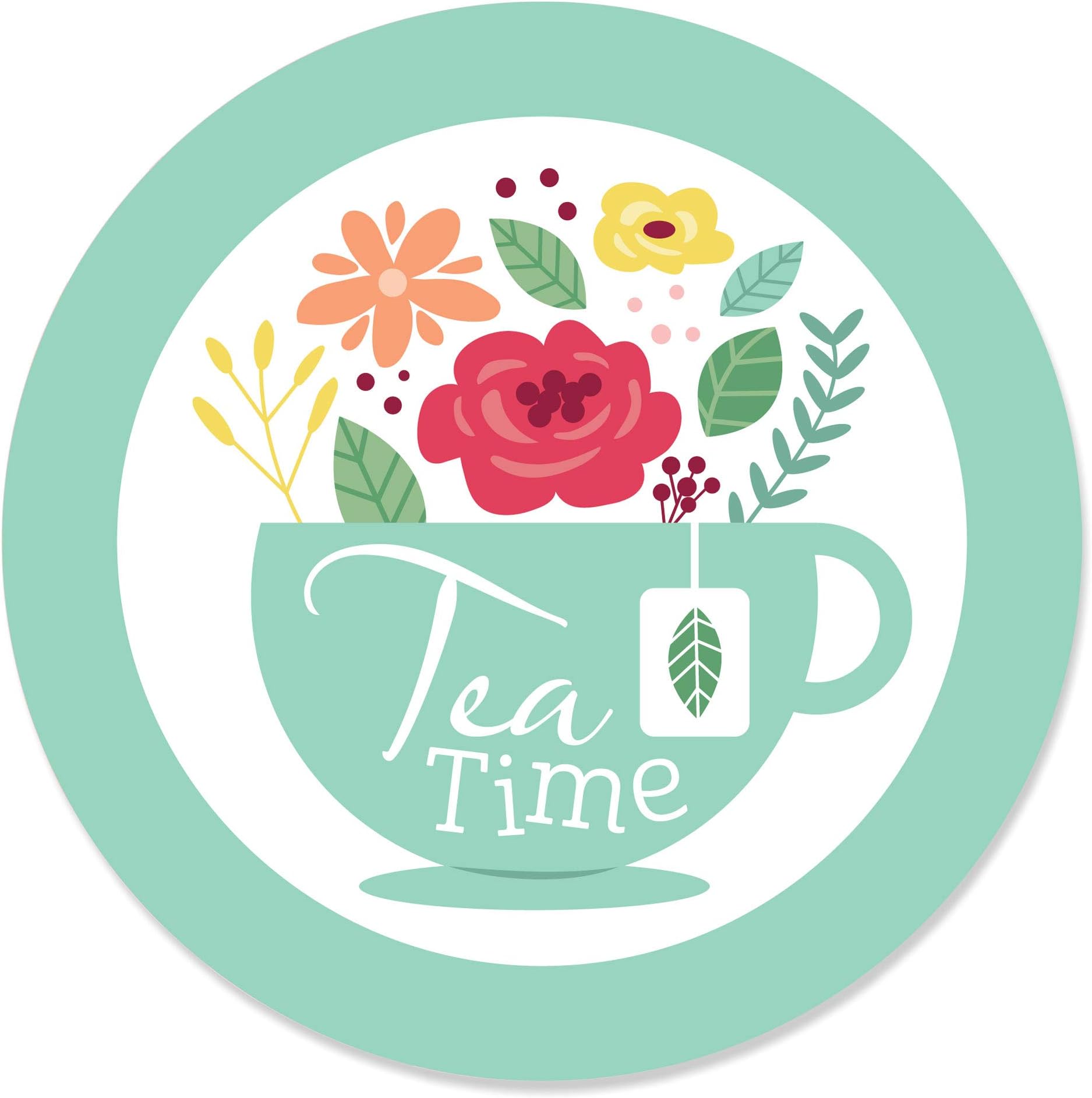 Amazon.com: Watercolor Tea Party Birthday Party Kiss Sticker Labels ...