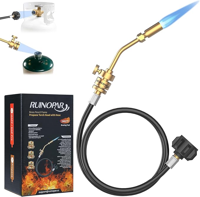 Propane Torch Head, Mapp Map Gas Torch Kit, Solid Brass Soldering Torch ...