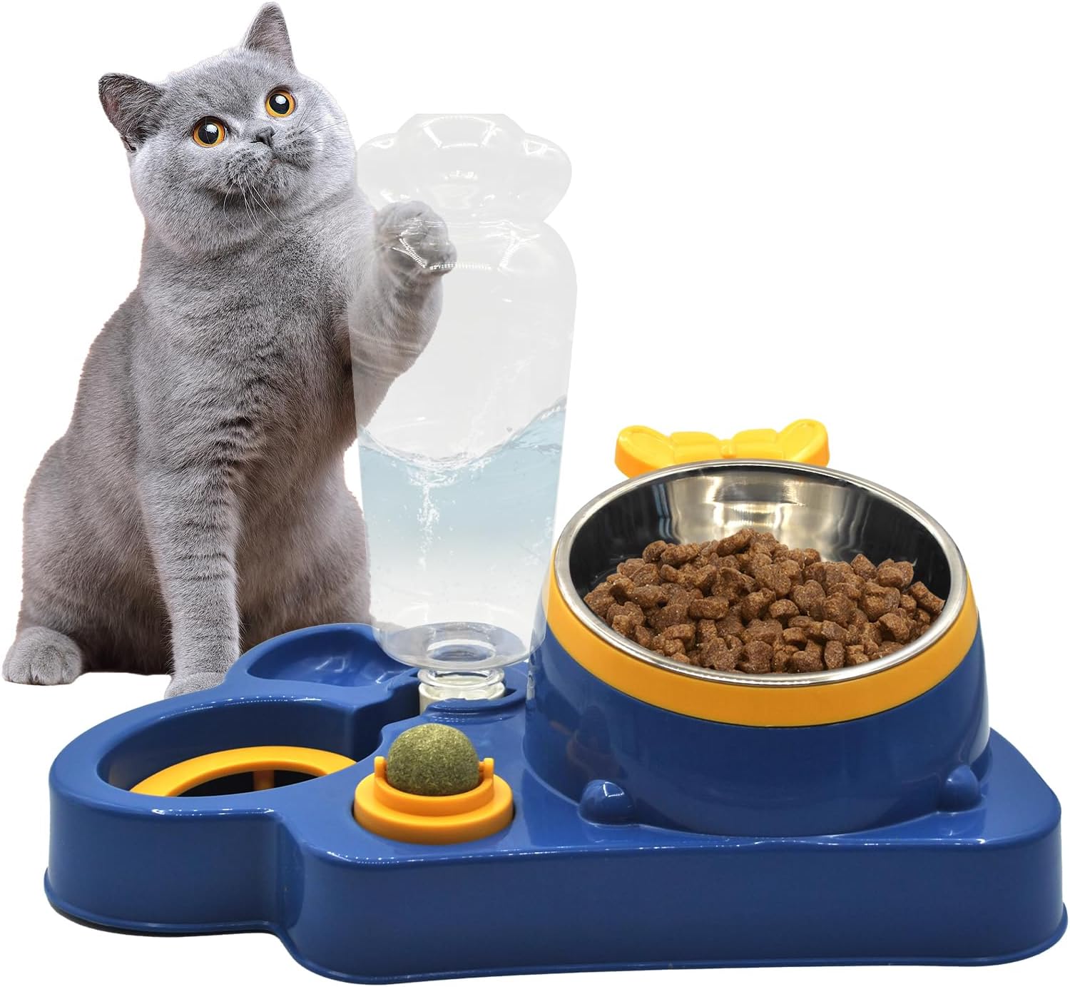 Amazon.com : MUYG Dog Water and Food Bowl Dispenser,15°Tilted Elevated ...